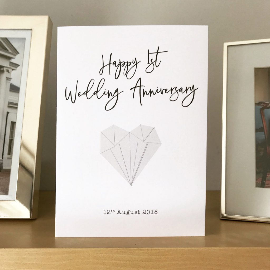 1st Wedding Anniversary Card - Designed by Joe