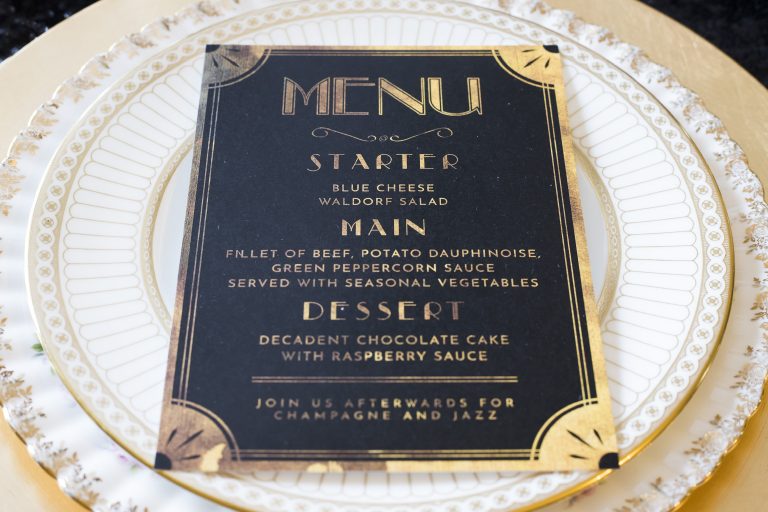 Great Gatsby Menus - Designed by Joe